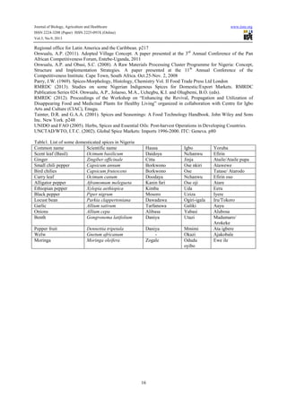 Status assessment of spice resources in nigeria | PDF