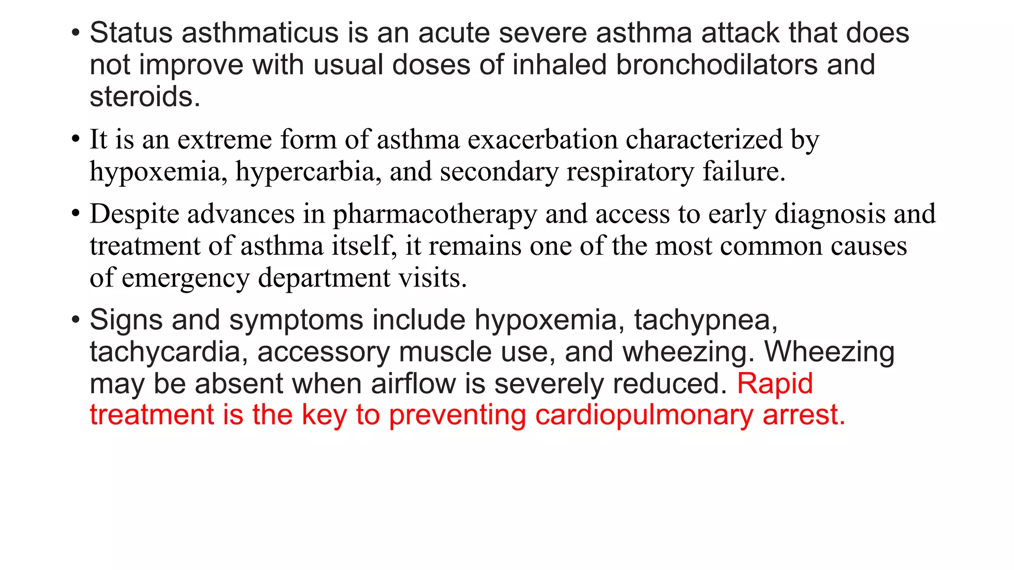 Status asthmaticus ancy ppt | PPTX