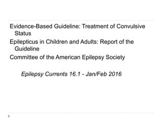 Status epilepsy | PPTX