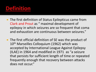NEW GUIDELINES FOR Status epilepticus | PPTX