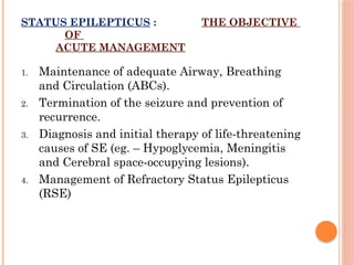 Status Epilepticus, Definition, and its Management | PPTX