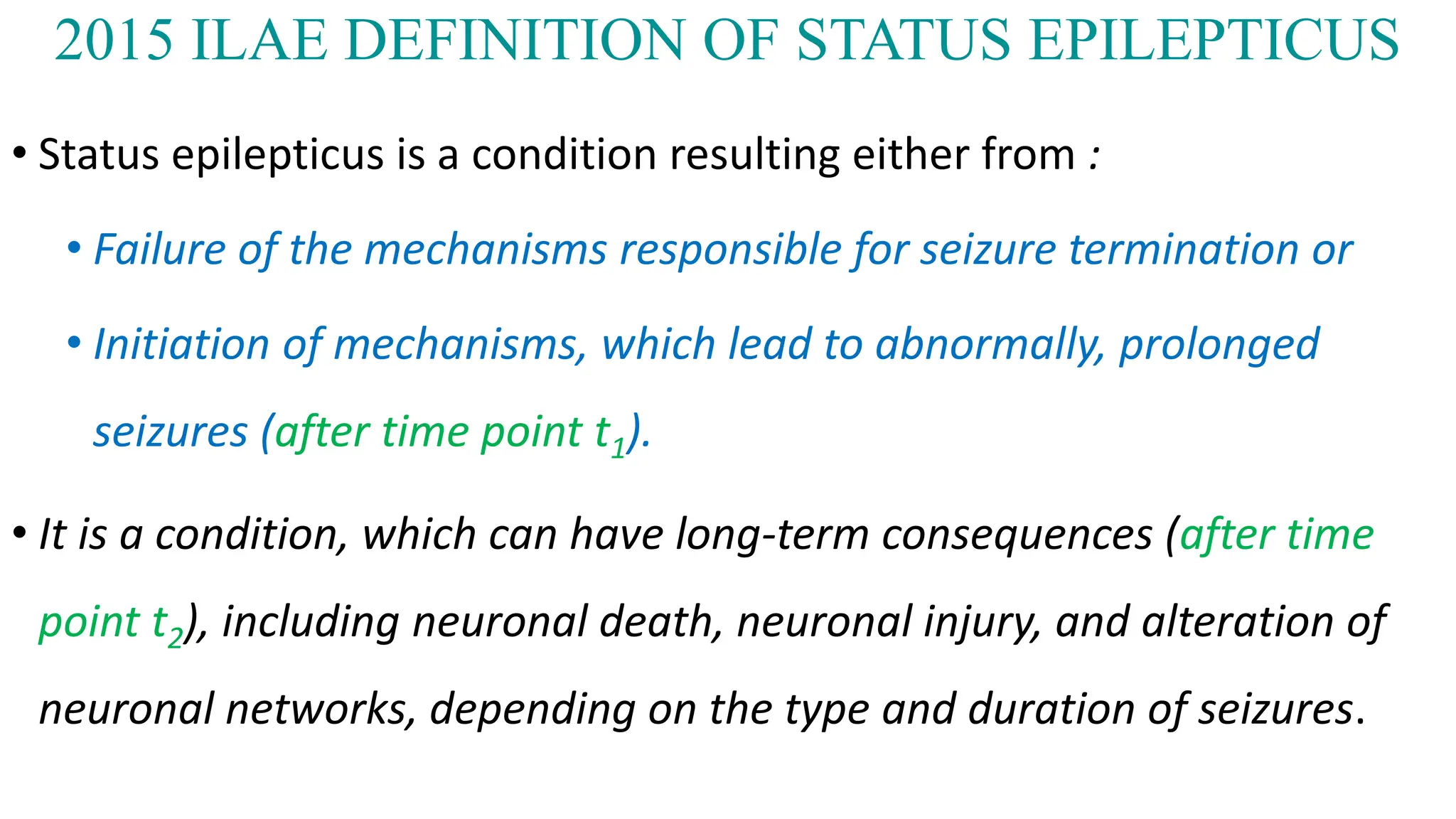 Status epilepticus-Definition and Pathophysiology | PPTX