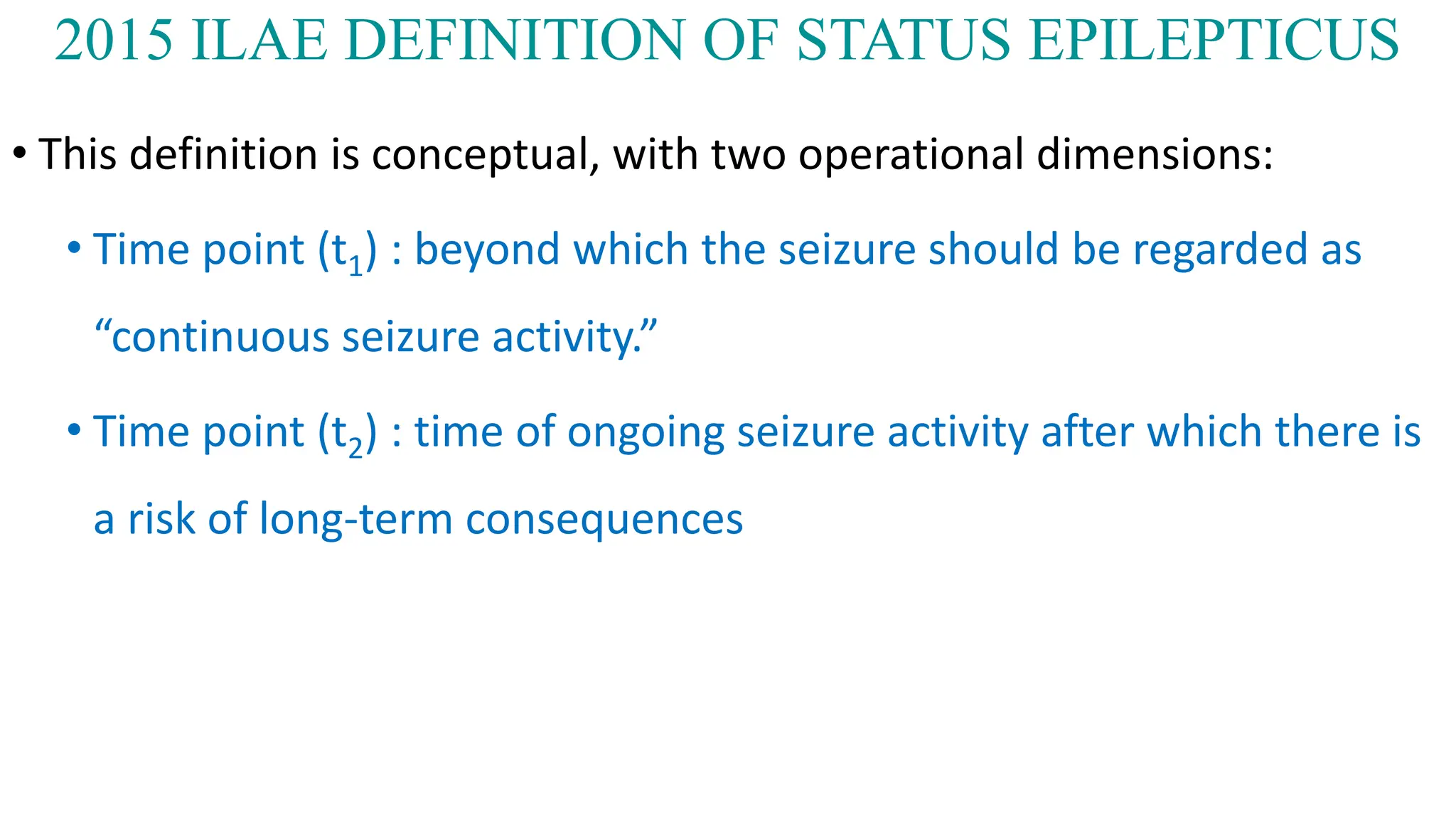 Status epilepticus-Definition and Pathophysiology | PPTX
