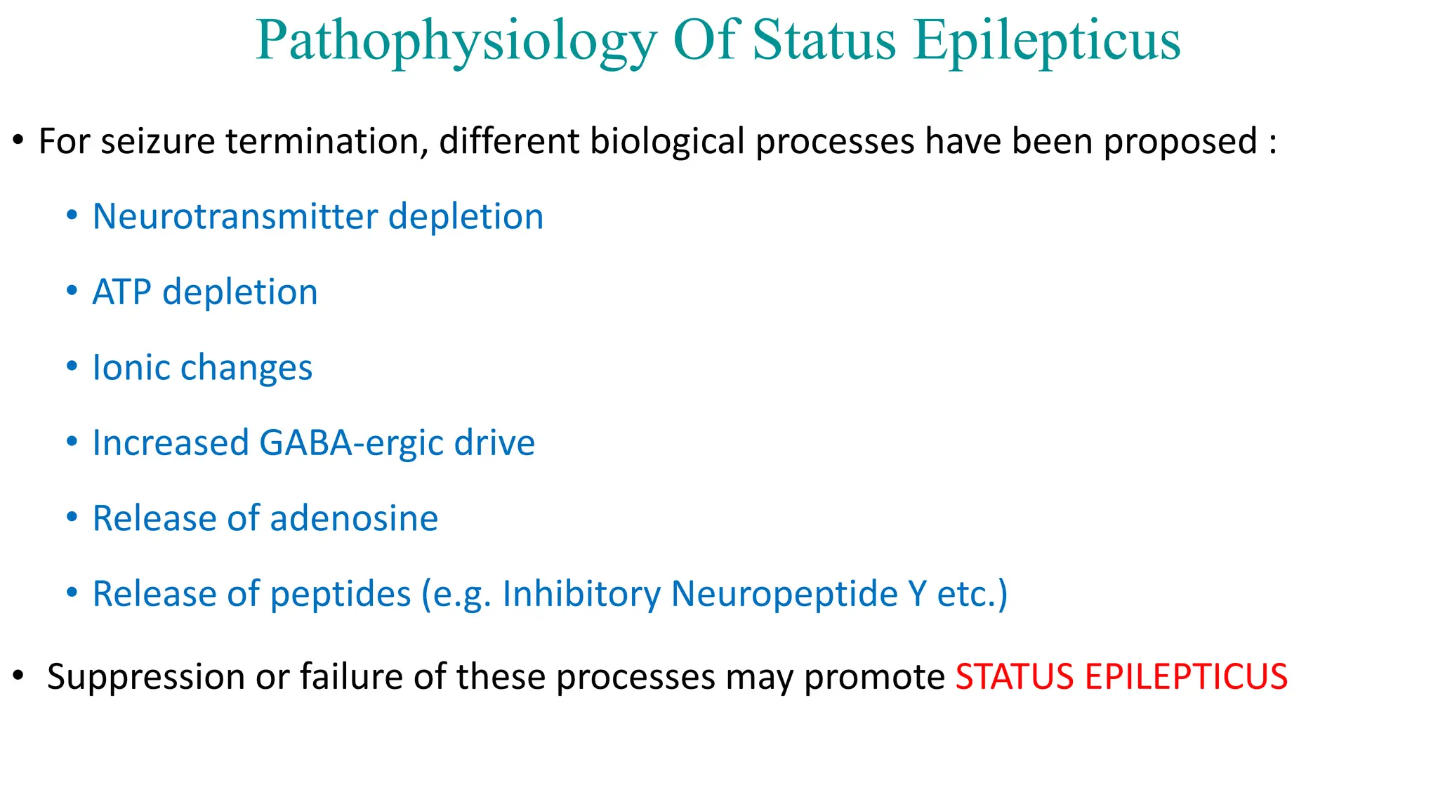 Status epilepticus-Definition and Pathophysiology | PPTX