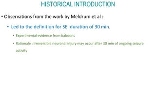 Status epilepticus-Definition and Pathophysiology | PPTX