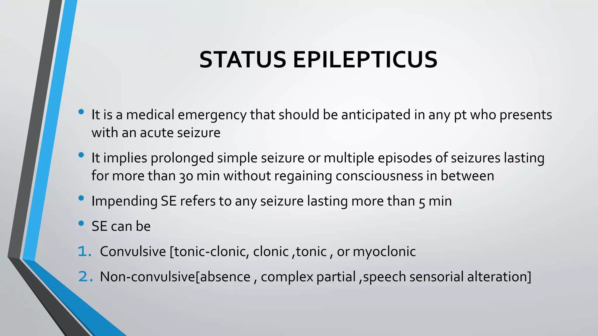 Status epilepticus and febrile convulsions | PPTX