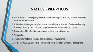 Status epilepticus and febrile convulsions | PPT