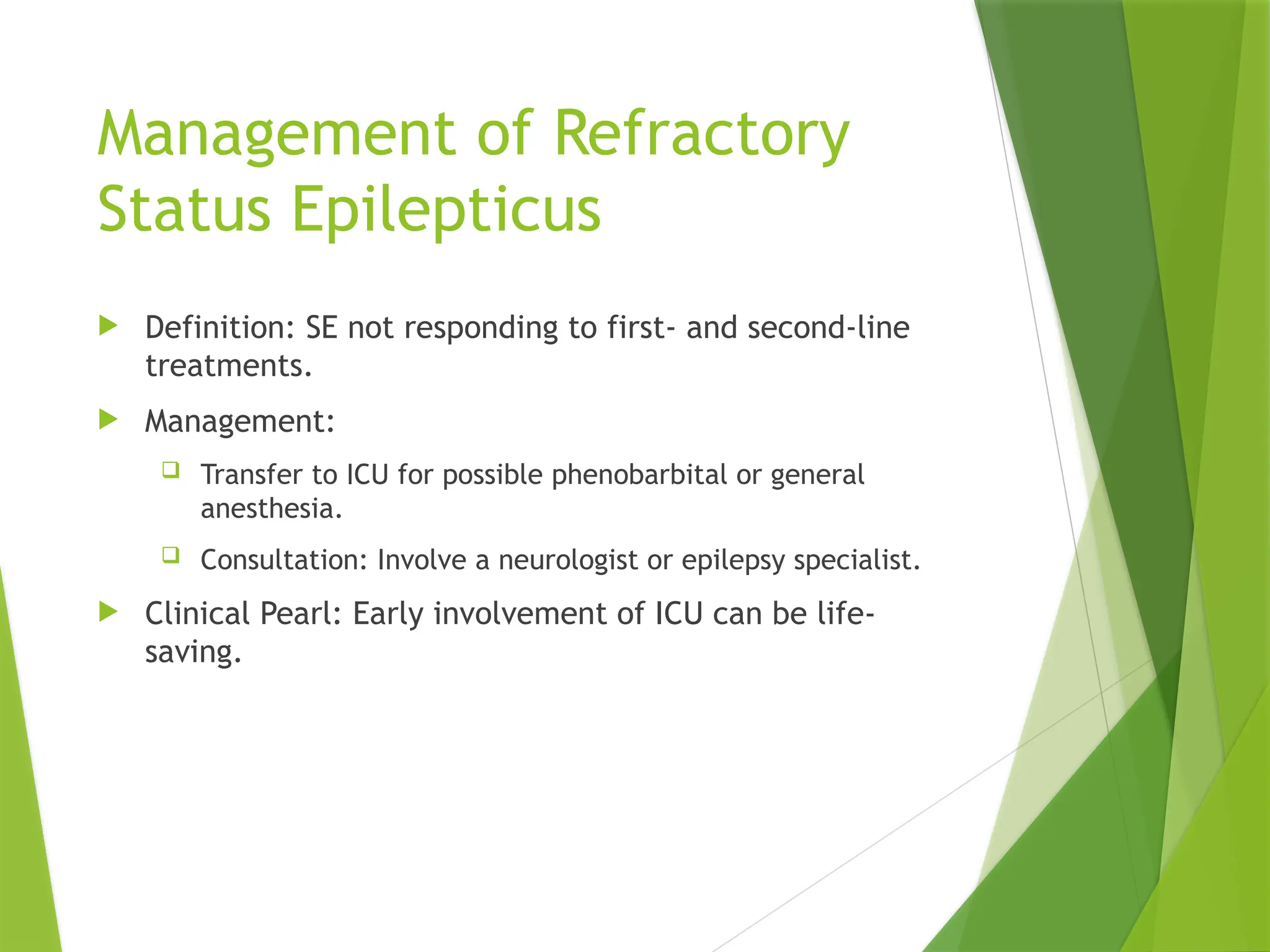 Status Epilepticus managment for the medical interns | PPTX