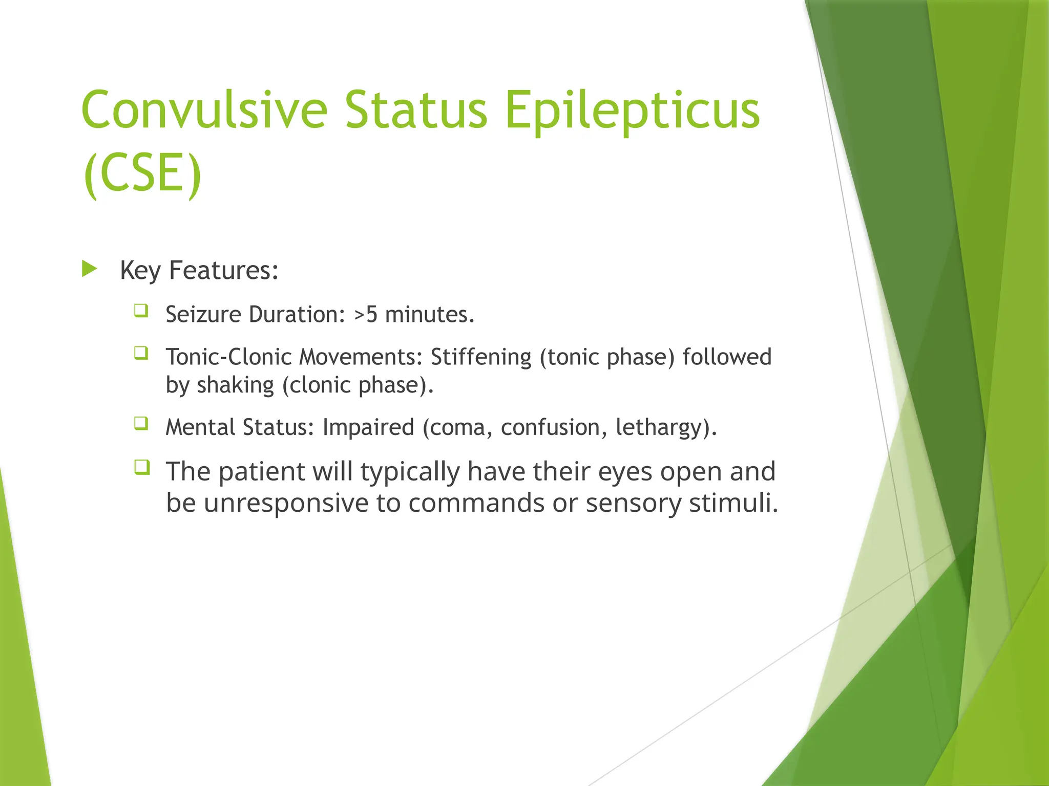 Status Epilepticus managment for the medical interns | PPTX