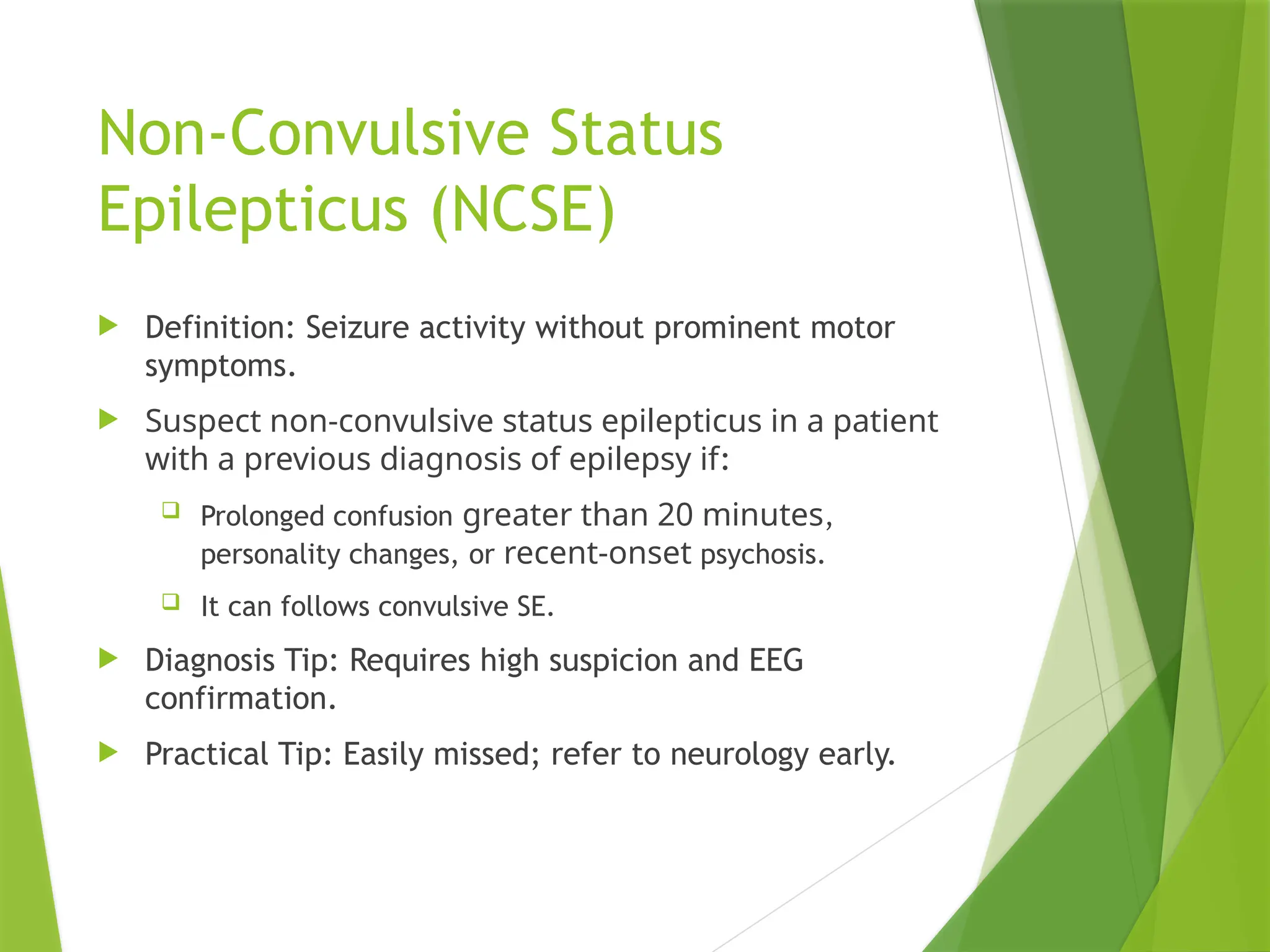 Status Epilepticus managment for the medical interns | PPTX