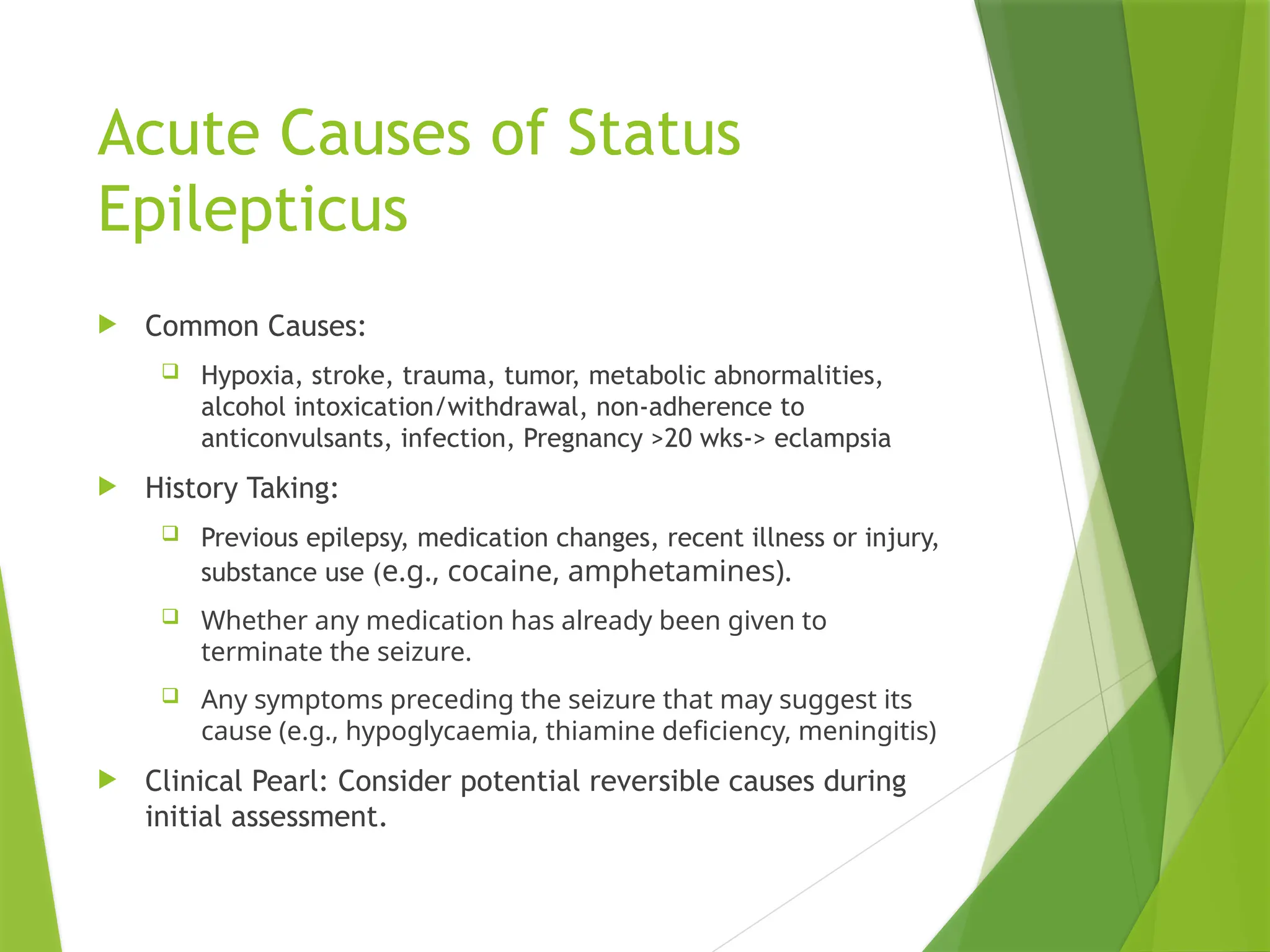 Status Epilepticus managment for the medical interns | PPTX