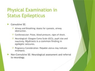 Status Epilepticus managment for the medical interns | PPTX
