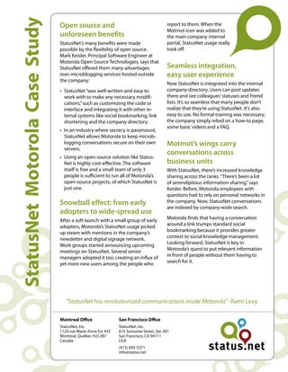 StatusNet Motorola Case Study | PDF