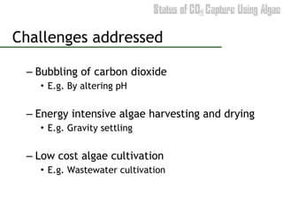 Status Of CO2 Capture Using Algae | PPT