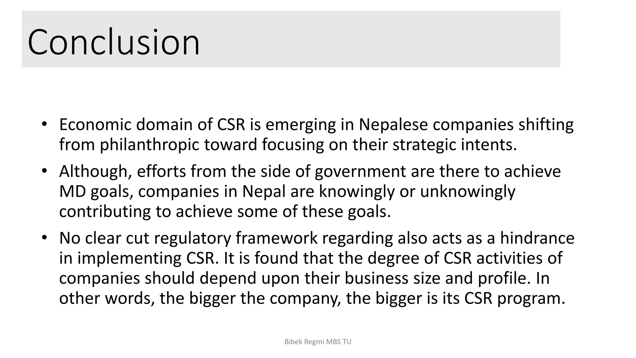 Corporate Social Responsibility(CSR) In Nepal Status | PDF