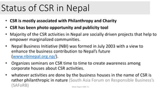 Corporate Social Responsibility(CSR) In Nepal Status | PDF