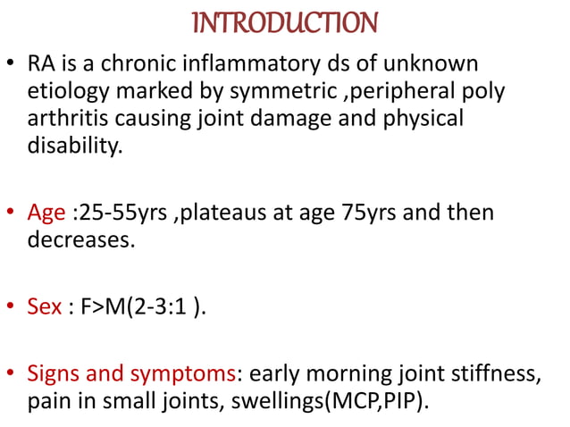 Status of dmards in rheumatoid arthritis | PPTX | Bone and Joint ...