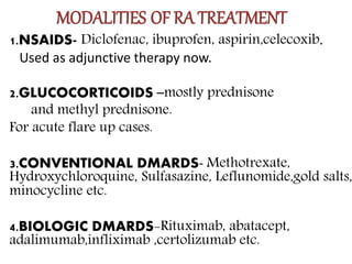 Status of dmards in rheumatoid arthritis | PPTX | Bone and Joint ...