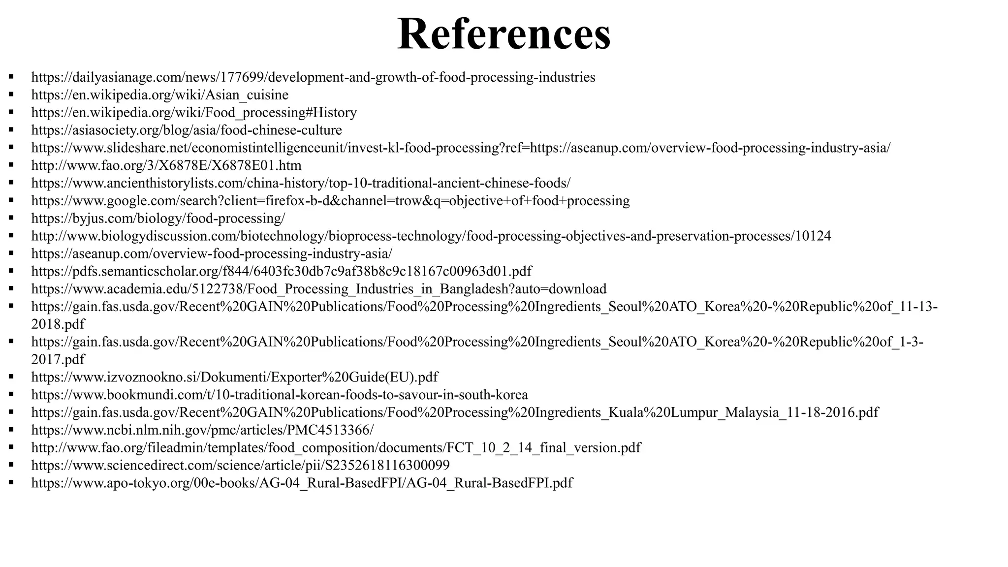 Status of food processing in asian countries | PPTX