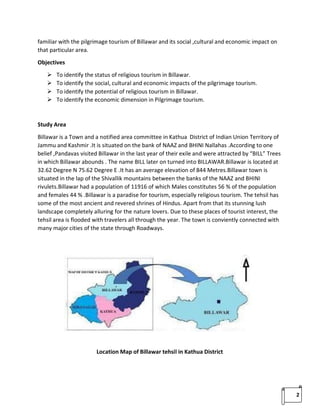 Status of Pilgrimage Tourism in Billawar Tehsil of Kathua District (1 ...