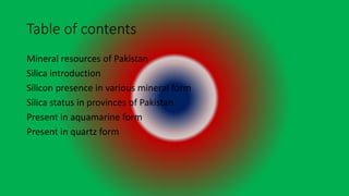 Status of silicon mineral in pakistan | PPTX