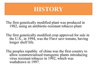 Status of transgenic crops | PPTX