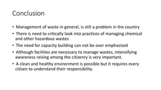 Status of waste management in malawi 20072016 | PPTX