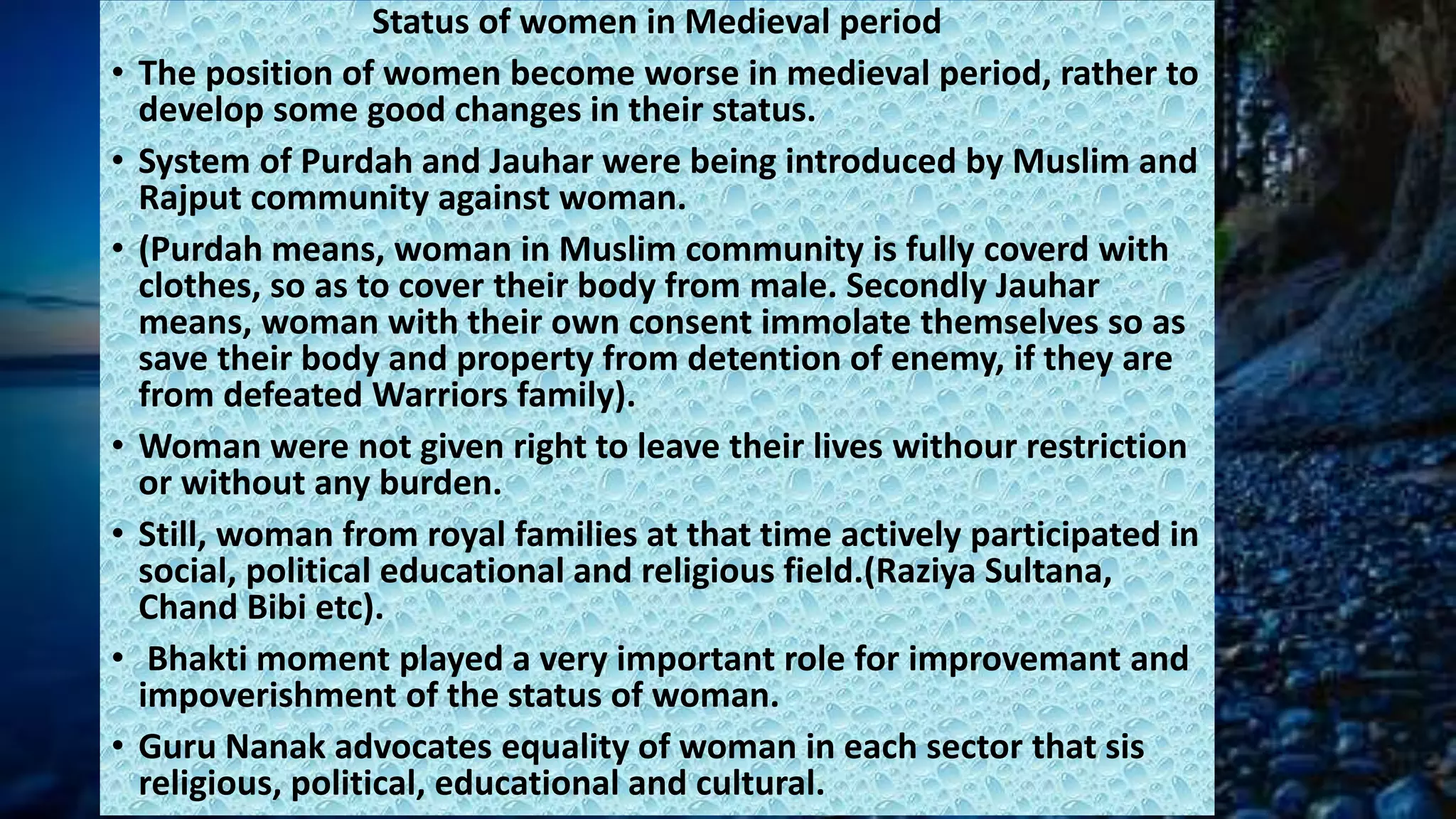 Status of women in different periods in india | PPTX