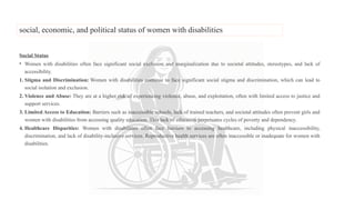 status of women and girls with disability | PPTX