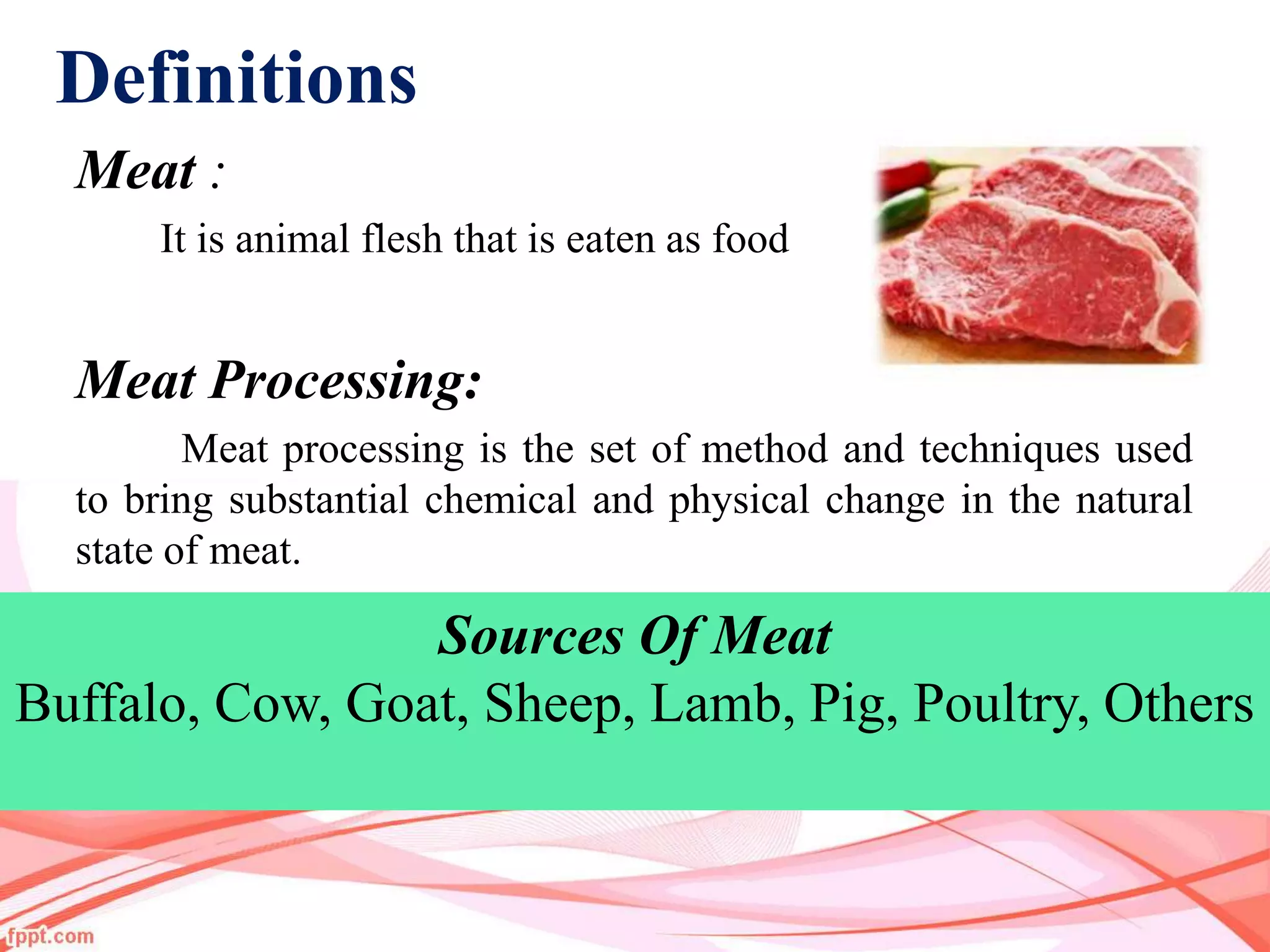 Meat processing and Value added product outline | PPTX