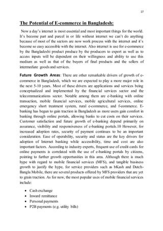 Status, potential & constraints of e commerce in Bangladesh | DOCX