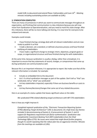 Status reporting guidelines | PDF | Business | Business and Finance