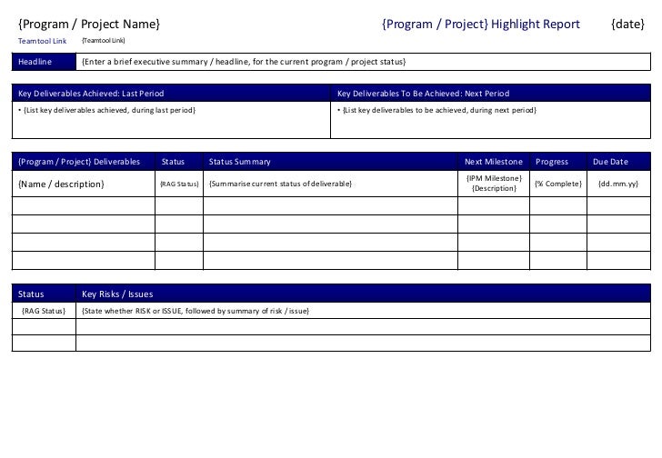 Program/Project Status Report