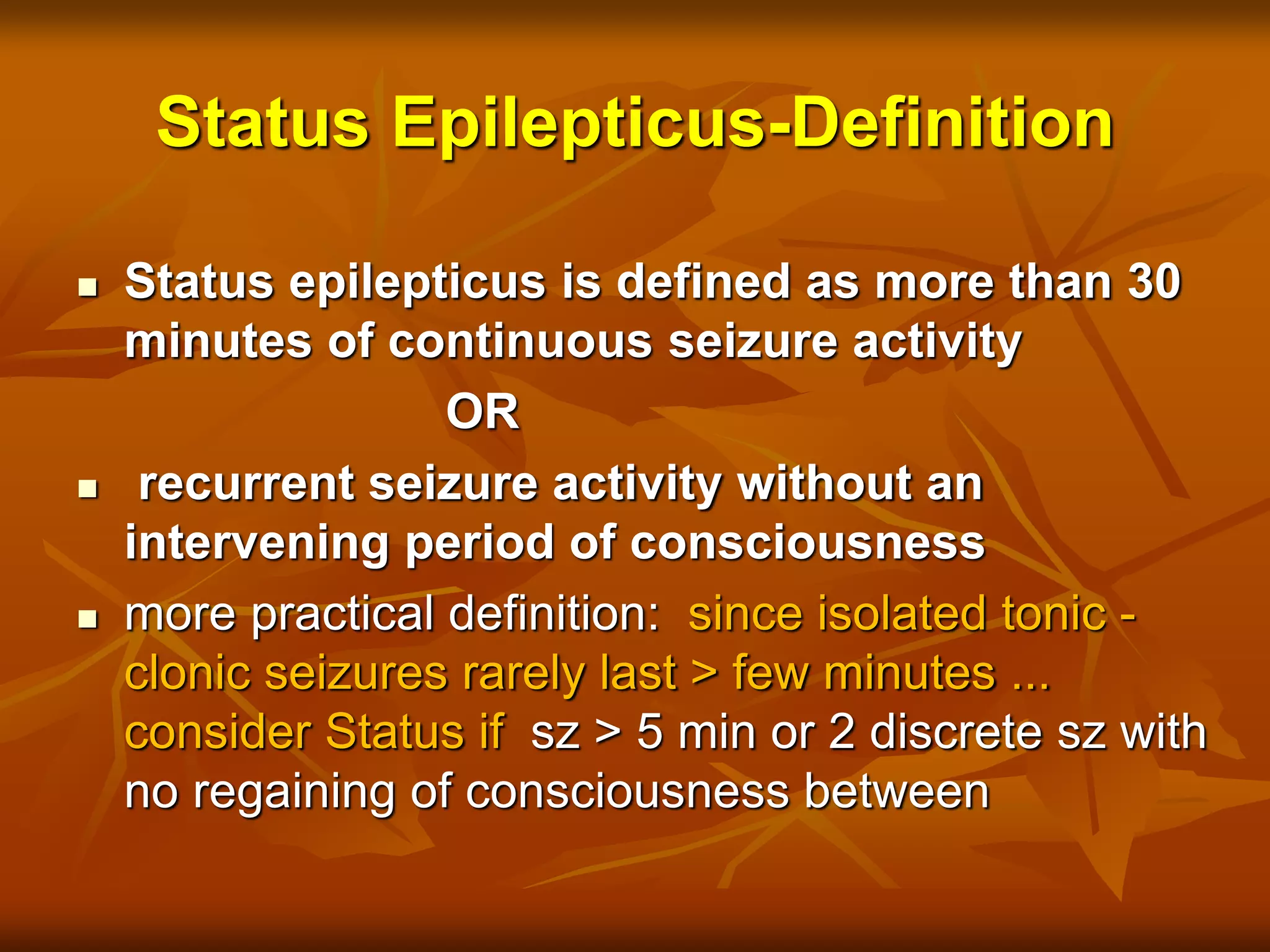 Status epilepticus management treatment | PPT