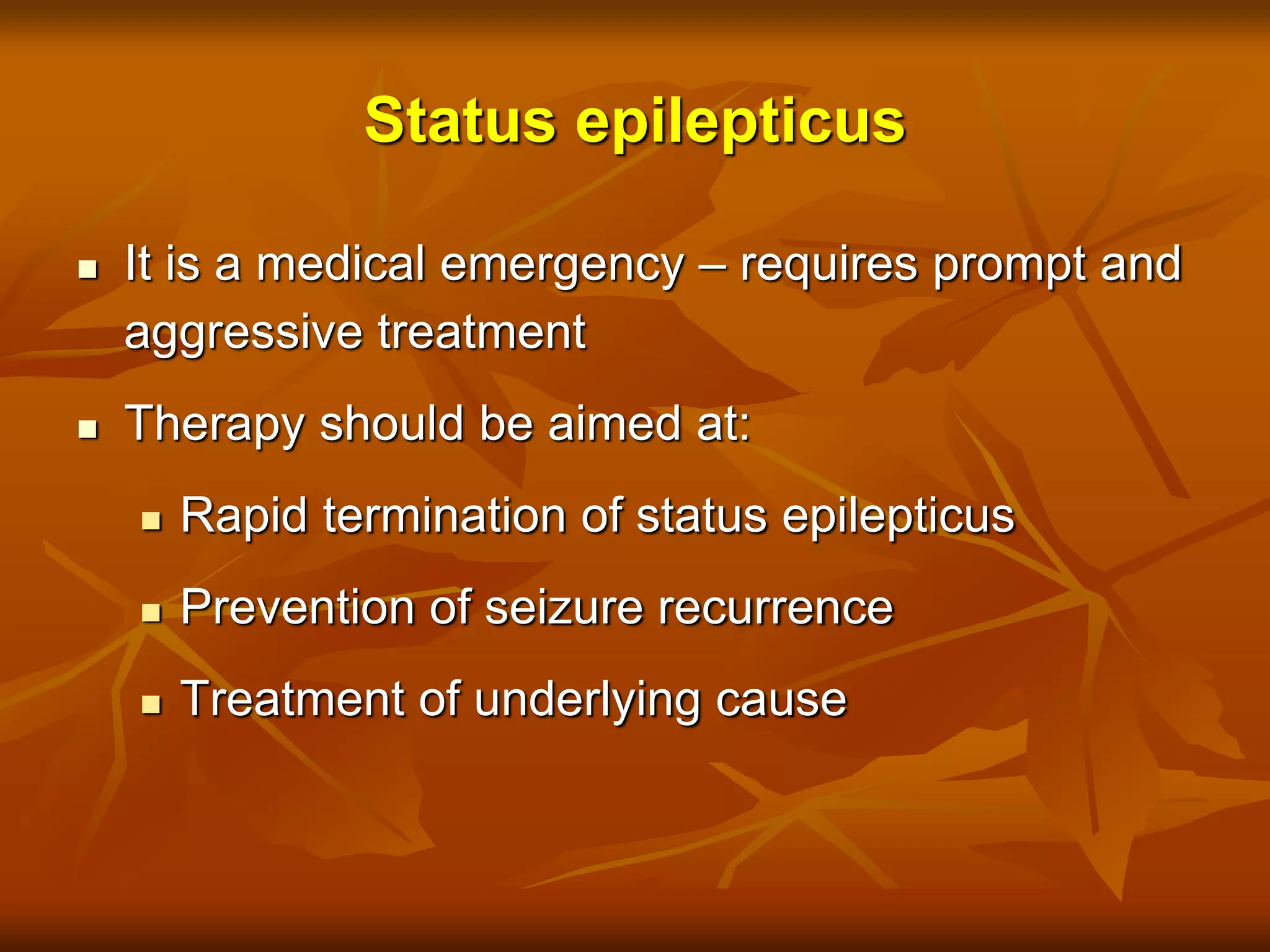Status epilepticus management treatment | PPT