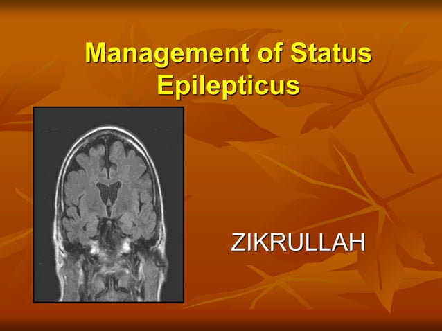Status epilepticus management treatment | PPT | Brain and Nervous ...