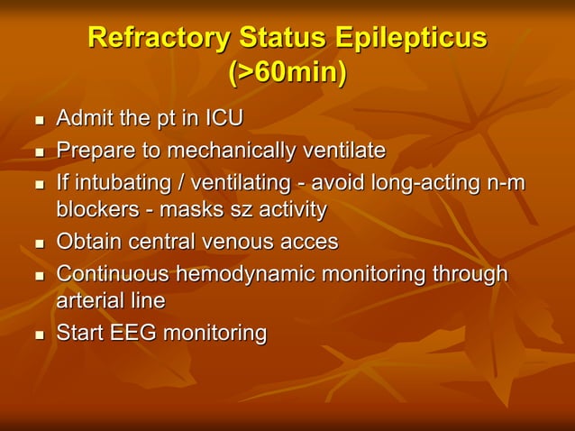 Status epilepticus management treatment | PPT | Brain and Nervous ...