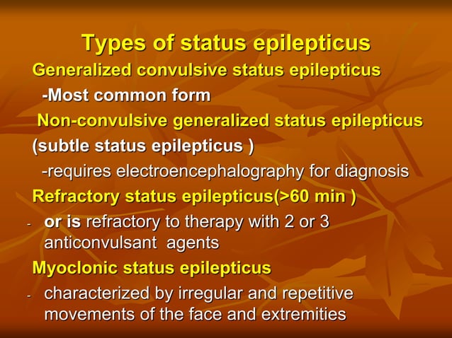 Status epilepticus management treatment | PPT | Brain and Nervous ...