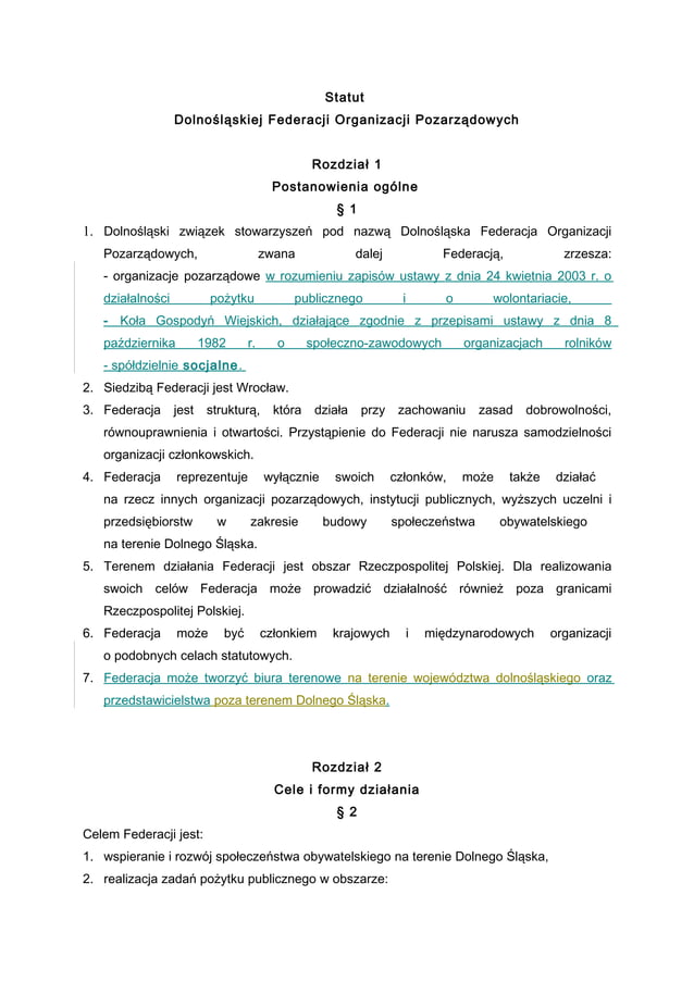 Statut DFOP 2015 (projekt) | PDF