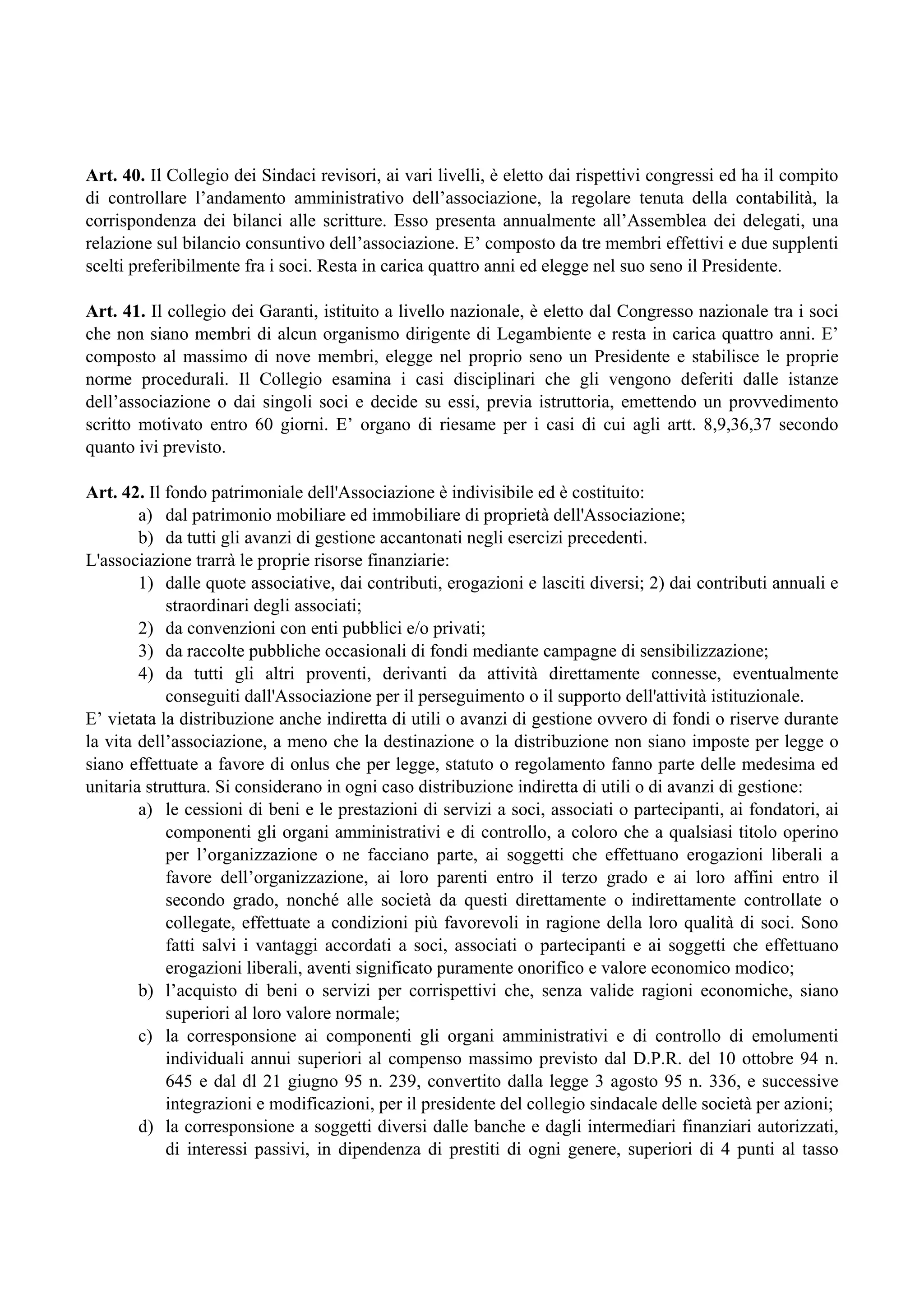 Statuto nazionale legambiente | PDF