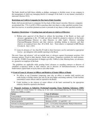 Statutory Norms for Loans and Advances | PDF