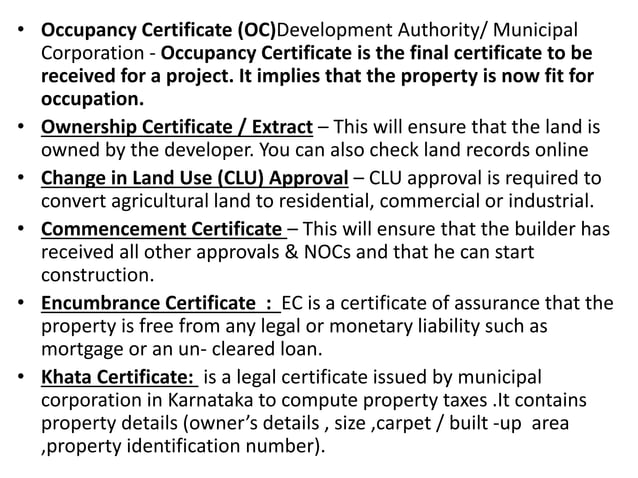 Statutory Approvals For Construction Projects In India (Residential ...