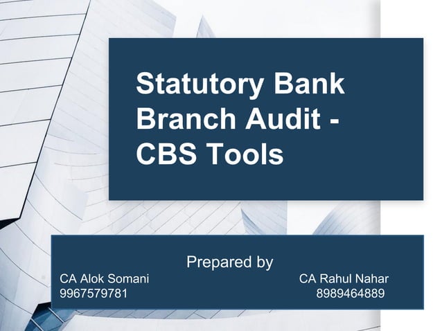 Basics of Bank Audit in CBS environment- | PDF