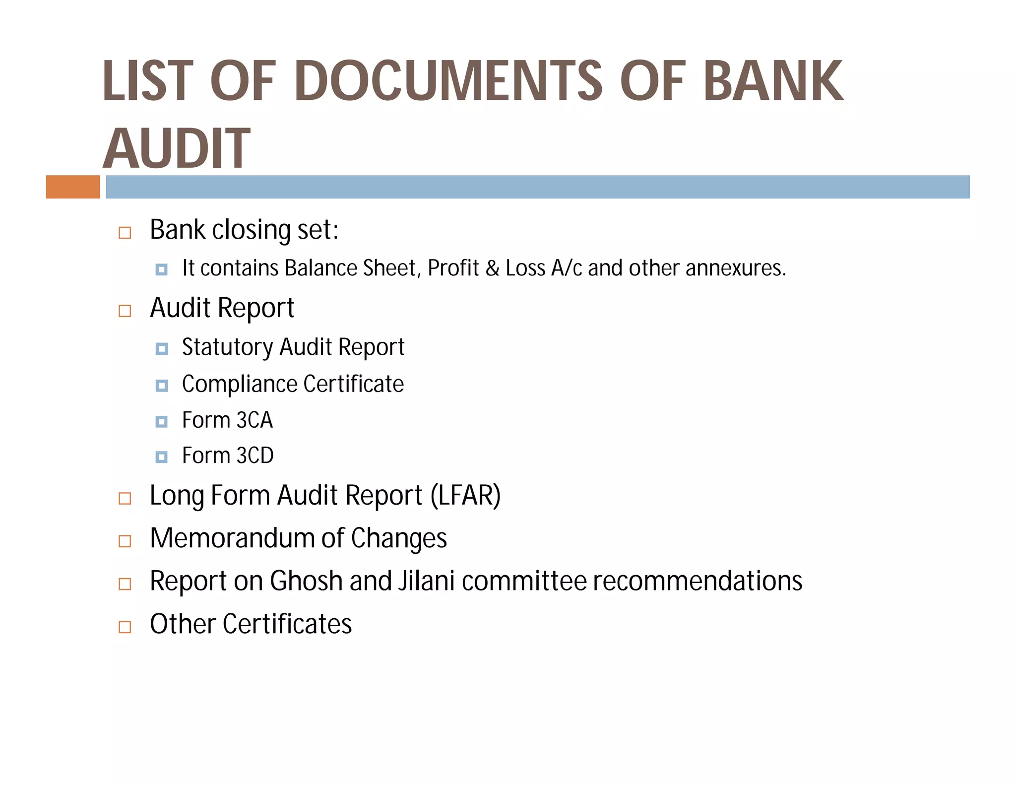 Statutory Bank Branch Audit | PDF