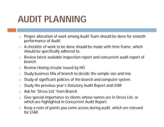 Statutory Bank Branch Audit | PDF