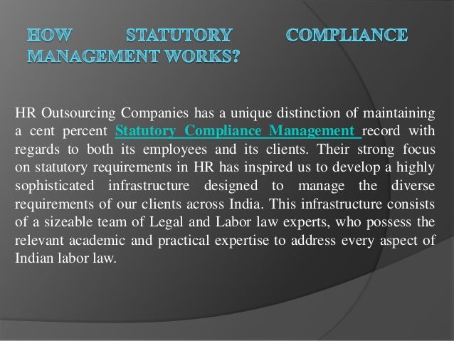 Statutory compliance management