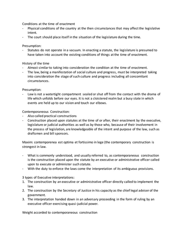Statutory construction | DOCX | Law