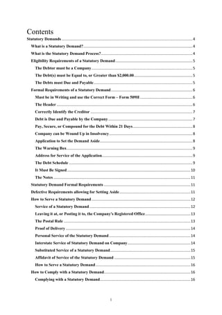 Statutory Demand Law in Australia | PDF