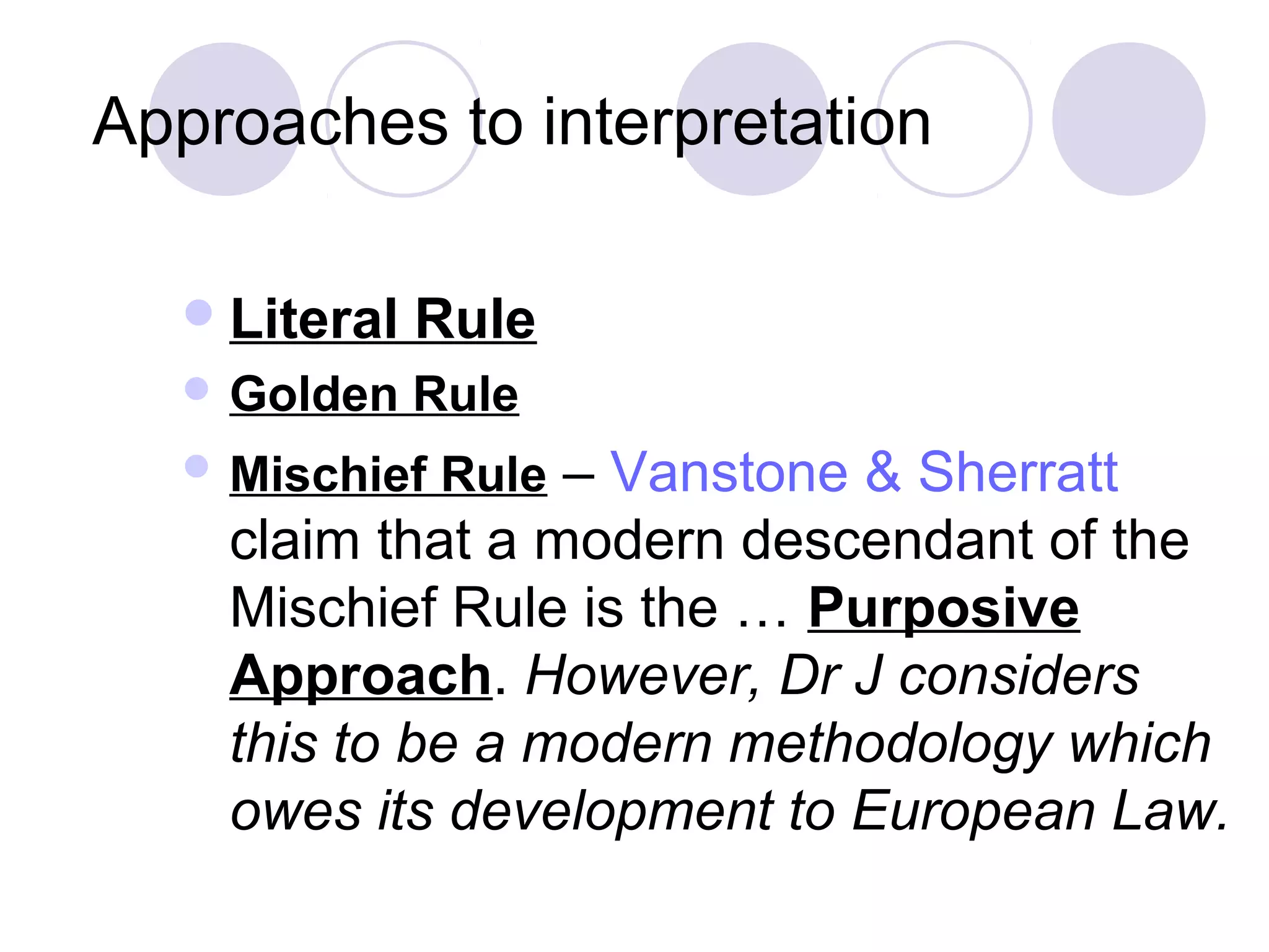 Overview of Statutory Interpretation | PPT