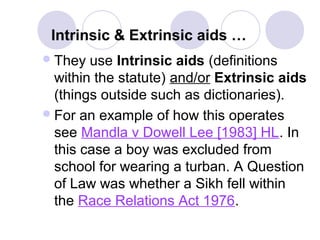 Overview of Statutory Interpretation | PPT